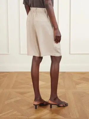 LESET Kim Pleated Woven Shorts