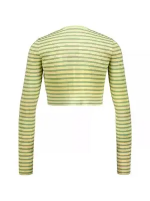 Auralee Striped Ribbed Cardigan