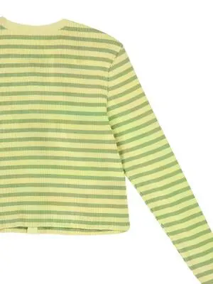Auralee Striped Ribbed Cardigan