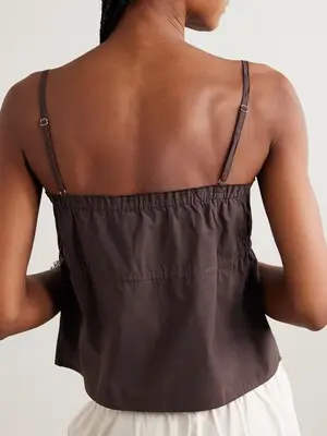 DEIJI STUDIOS Tri Frayed Organic Cotton Camisole - Brown