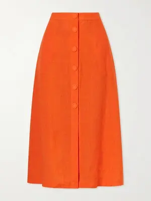 ERES Amusante Linen Midi Skirt - Orange