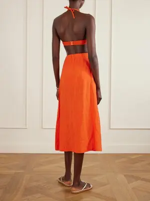 ERES Amusante Linen Midi Skirt - Orange