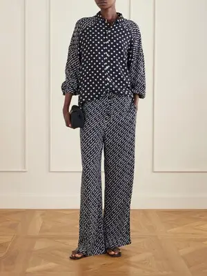 DONDE ESTEBAN Estrellitas Y Olas Printed Straight-leg Pants