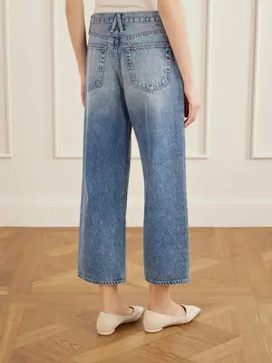 SLVRLAKE Hunter Cropped Mid-rise Straight-leg Jeans - Blue