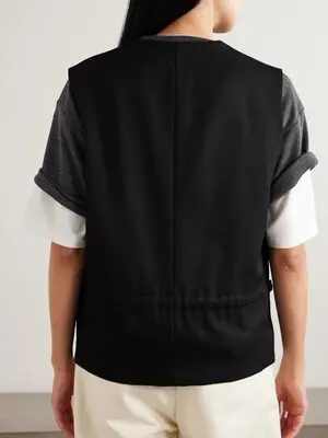 SSSTEIN Belted Wool-gabardine Vest