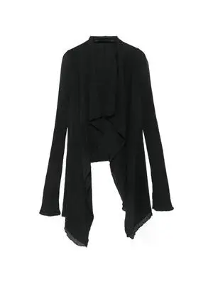 MARC LE BIHAN Crinkled Draped Cardigan - Black