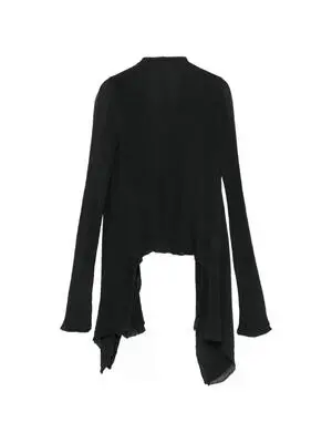 MARC LE BIHAN Crinkled Draped Cardigan - Black