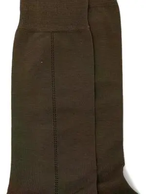 Zegna Tonal-stitching Socks - Brown