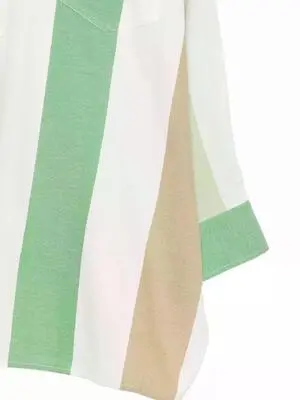 MARRAKSHI LIFE Stripe-pattern Band-collar Shirt