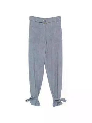 Liu Jo Belted Trousers With Bow Detail
