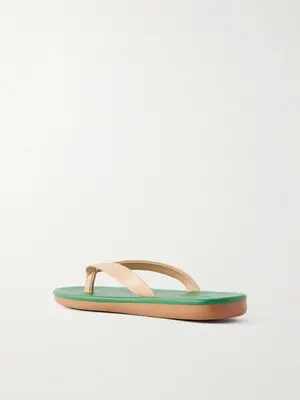 ANCIENT GREEK SANDALS Saionara Leather Flip Flops - Green