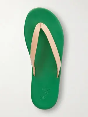 ANCIENT GREEK SANDALS Saionara Leather Flip Flops - Green