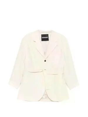 FRENKEN Belted Notched-lapel Blazer - Neutrals