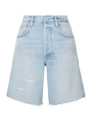 Citizens Of Humanity Ayla Frayed Denim Shorts - Blue
