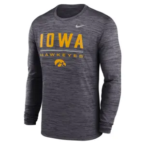 Nike Iowa Hawkeyes Velocity Dri-fit Long Sleeve T-shirt - Black