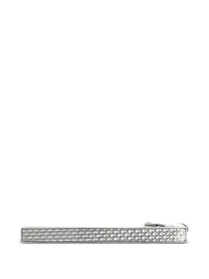 Tateossian D-shape Patterned Tie Clip - Silver