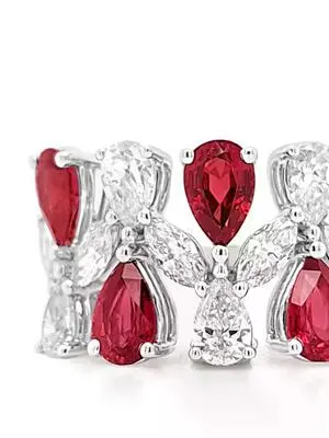 HYT JEWELRY Ruby And Diamond Band Ring