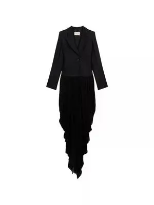 Blumarine Single-breasted Blazer Asymmetric Hem - Black