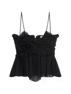 Blumarine Georgette Ruffled Top