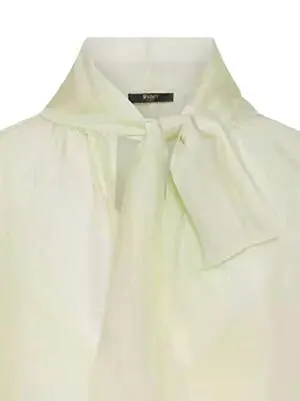 Seventy Pussy-bow Semi-sheer Blouse - Green