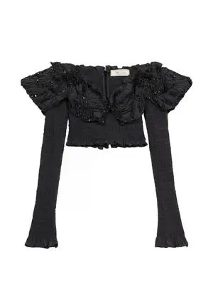 Blumarine Ruffled Embellished Blouse