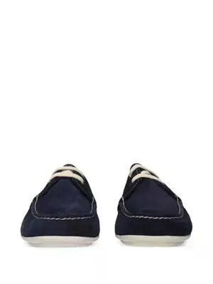 Prada Lace-up Suede Boat Shoes