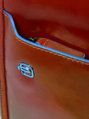 PIQUADRO Leather Backpack - Orange