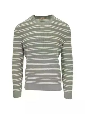 Faherty Brand Striped Pattern Waffle Knit Sweater