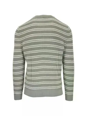 Faherty Brand Striped Pattern Waffle Knit Sweater
