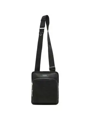 Guess Logo-plaque Messenger Bag - Black