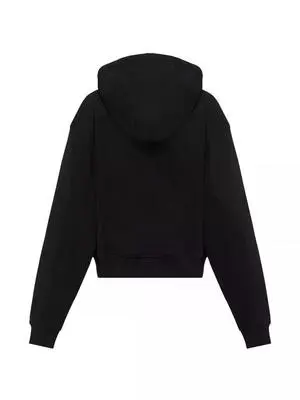 Guess Embossed Logo Drawstring Hoodie - Black