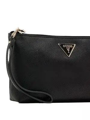 Guess Laurel Logo-patch Makeup Bag - Black