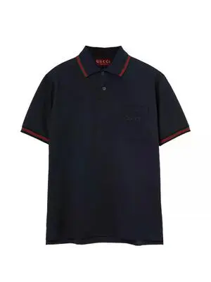 Gucci Web-trim Embroidered Polo Shirt