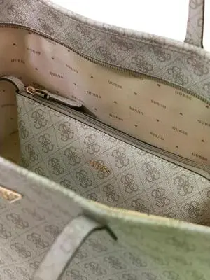 Guess Power Play Monogram Shoulder Bag - Neutrals
