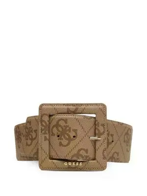 Guess Monogram-pattern Belt With Square Buckle - Neutrals
