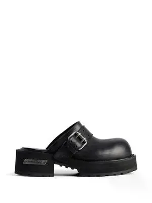 Balenciaga Buckle-strap Leather Mules