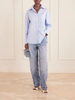 Tibi Fischer Mid-rise Wide-leg Jeans - Blue