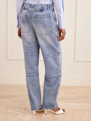 Tibi Fischer Mid-rise Wide-leg Jeans - Blue