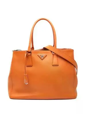 Prada 2010-2026 Medium Soft Calf Galleria Double Zip Tote Satchel