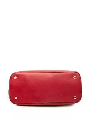 Prada Medium Saffiano Cuir Double Satchel - Red