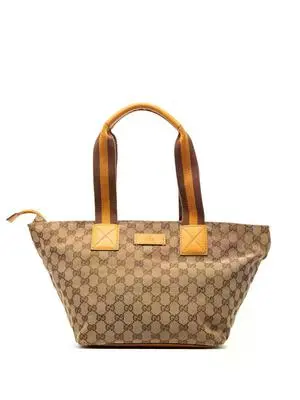 Gucci Gg Canvas Web Tote - Neutrals