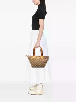 Gucci Gg Canvas Web Tote - Neutrals