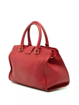 Saint Laurent 2016 Baby Leather Monogram Downtown Cabas Satchel - Red