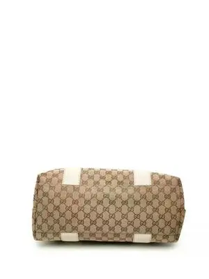 Gucci 2000-2015 Medium Gg Canvas Bamboo Libeccio Tote Bag - Neutrals
