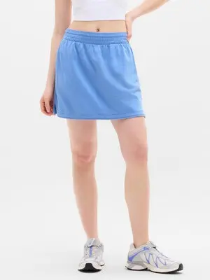 Athleta Airy Cotton Terry Mid-rise Mini Skirt - Waterfall