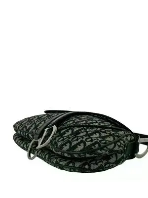 Dior Diorissimo Canvas Double Saddle Bag - Black