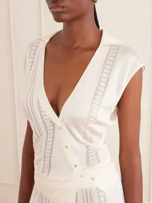 DONDE ESTEBAN Guayabera Stretch-knit Coverup