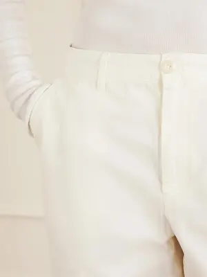Eterne Benson Cotton-gabardine Straight-leg Pants - Neutrals
