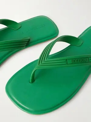 Bottega Veneta Sampieri Flat Thong Flip Flops - Green