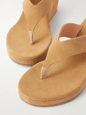 ANCIENT GREEK SANDALS Charys Suede Wedge Sandals - Brown